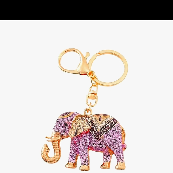 Accessories | Rhinestone Elephant Keychainpurse Charm Purple Nwt | Poshmark